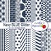 Navy Blue Glitter Digital Paper Pack Glitter Scrapbook Paper Commercial ...