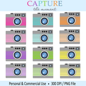 Camera Clipart, Photography Clipart, Digital Clip Art, Colorful Camera ...