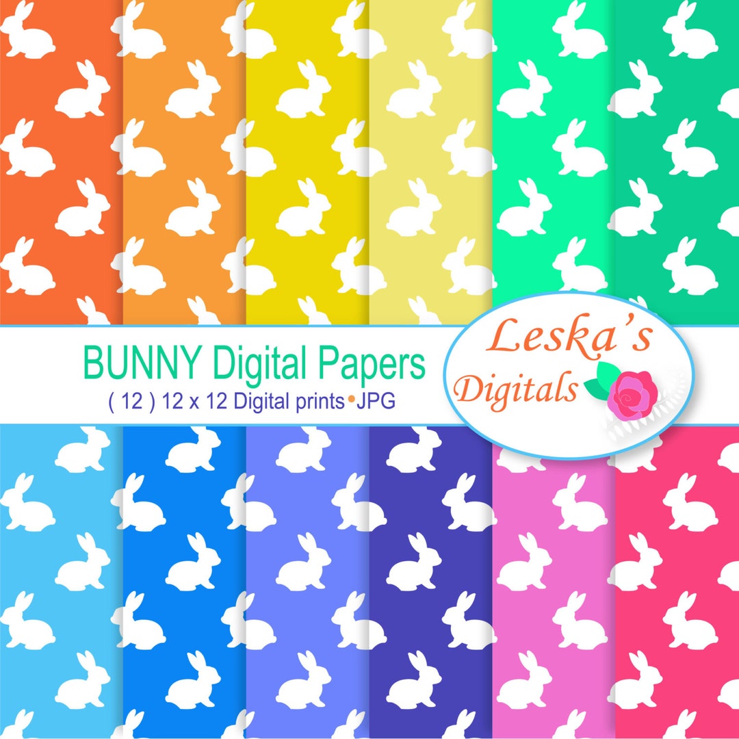 Easter Bunny Digital Paper: "easter SCRAPBOOK Paper" Easter Rabbit ...