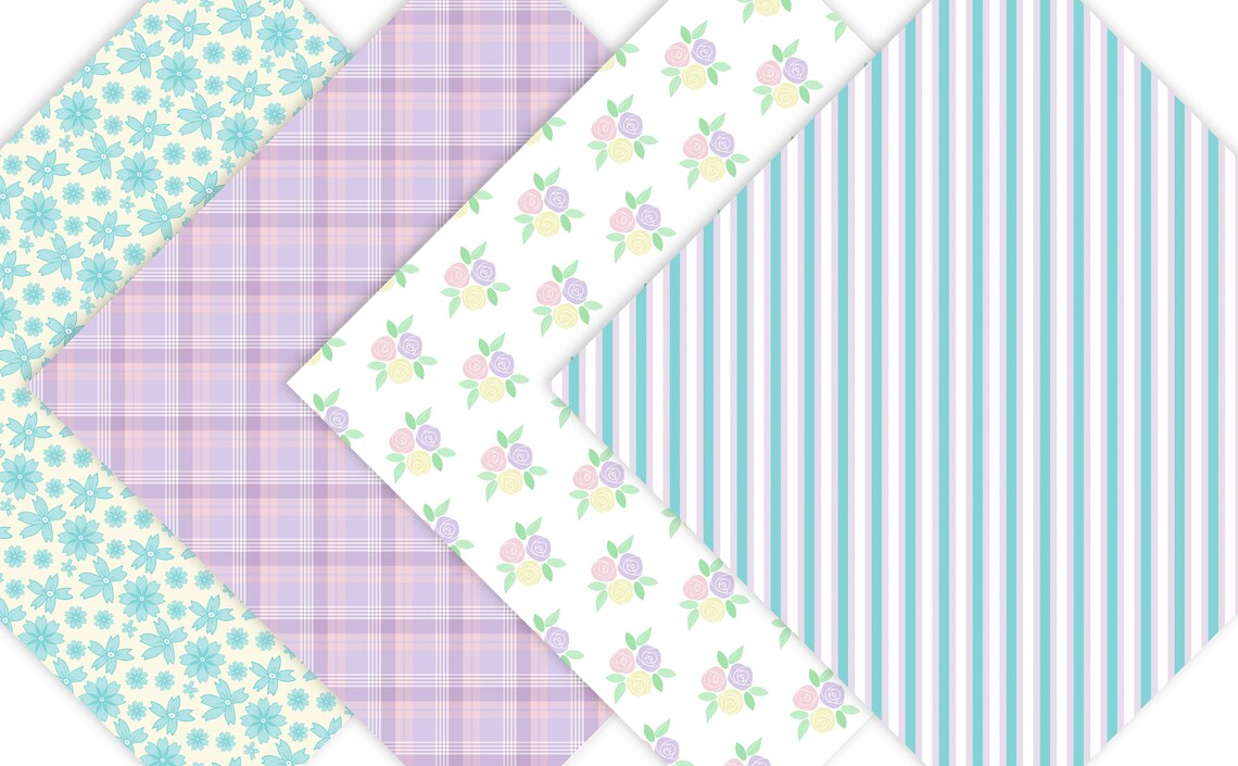 Spring Floral Paper Pack Spring Color Patterns Spring - Etsy