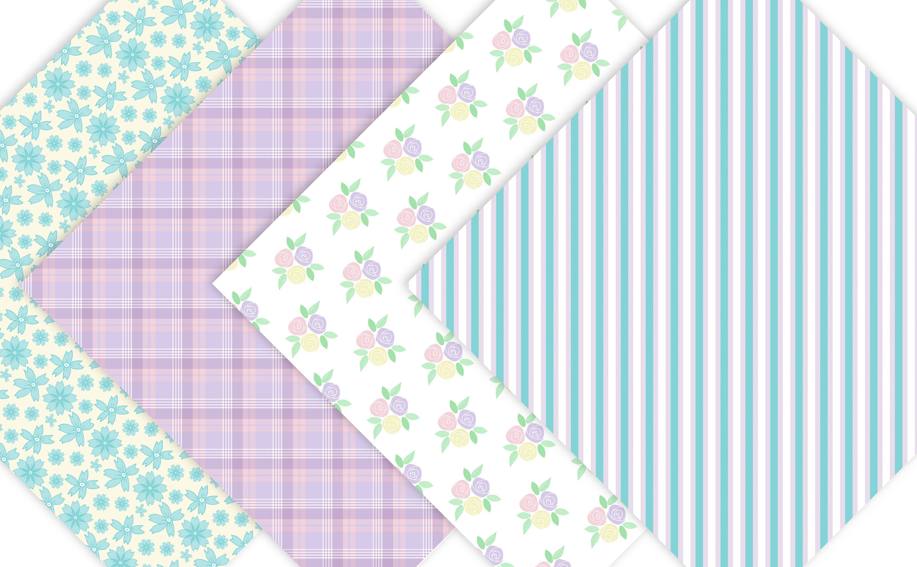 Spring Floral Paper Pack Spring Color Patterns Spring - Etsy