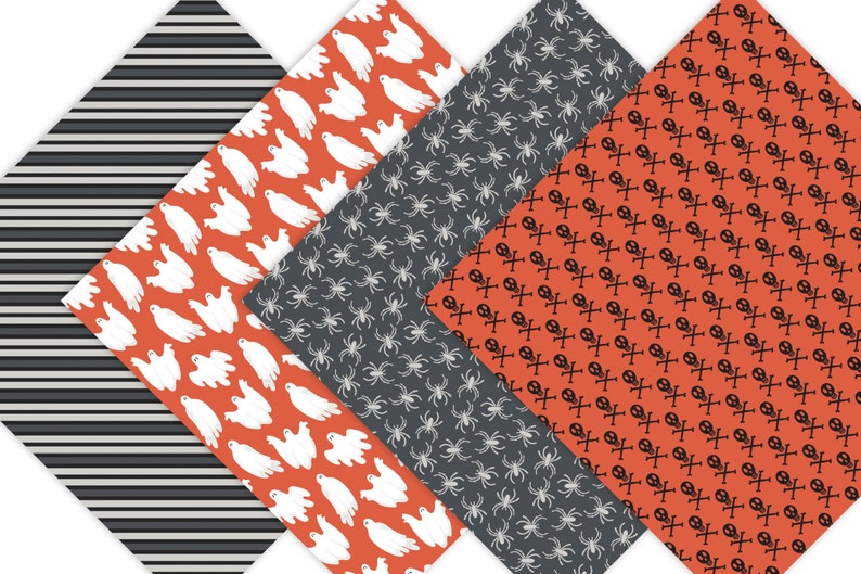 Skeleton Digital Paper halloween PAPER Pack - Etsy