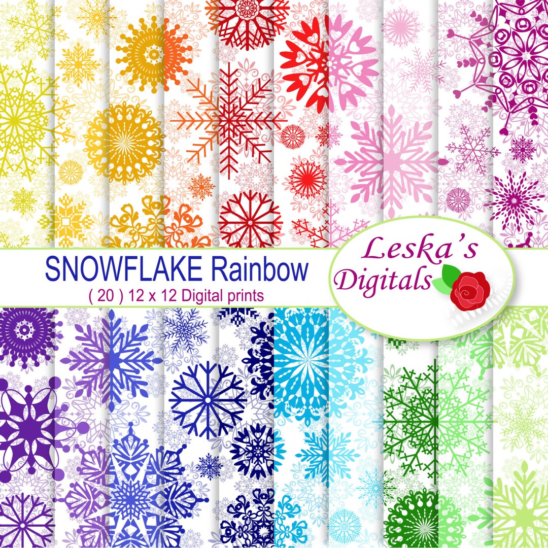 Digital Christmas Scrapbook Paper, "snowflake SCRAPBOOK Paper" Holiday ...
