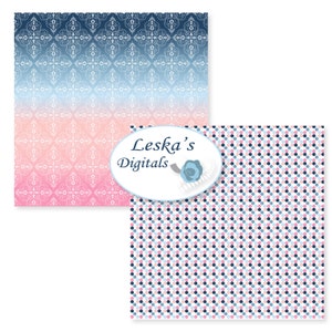 Digital Paper Pack Set Colorful Chevron Polkadots Quatrefoil Stripes ...