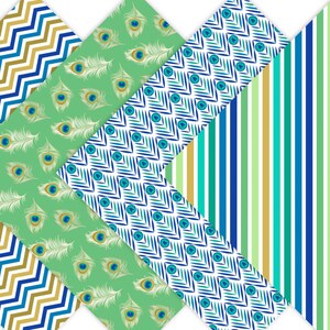 Peacock Scrapbooking Paper "peacock DIGITAL Paper" Feather Digital ...