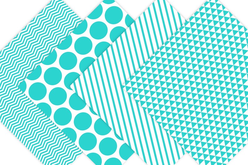 Aqua Digital Paper AQUA Scrapbook Paper Pack Digital - Etsy