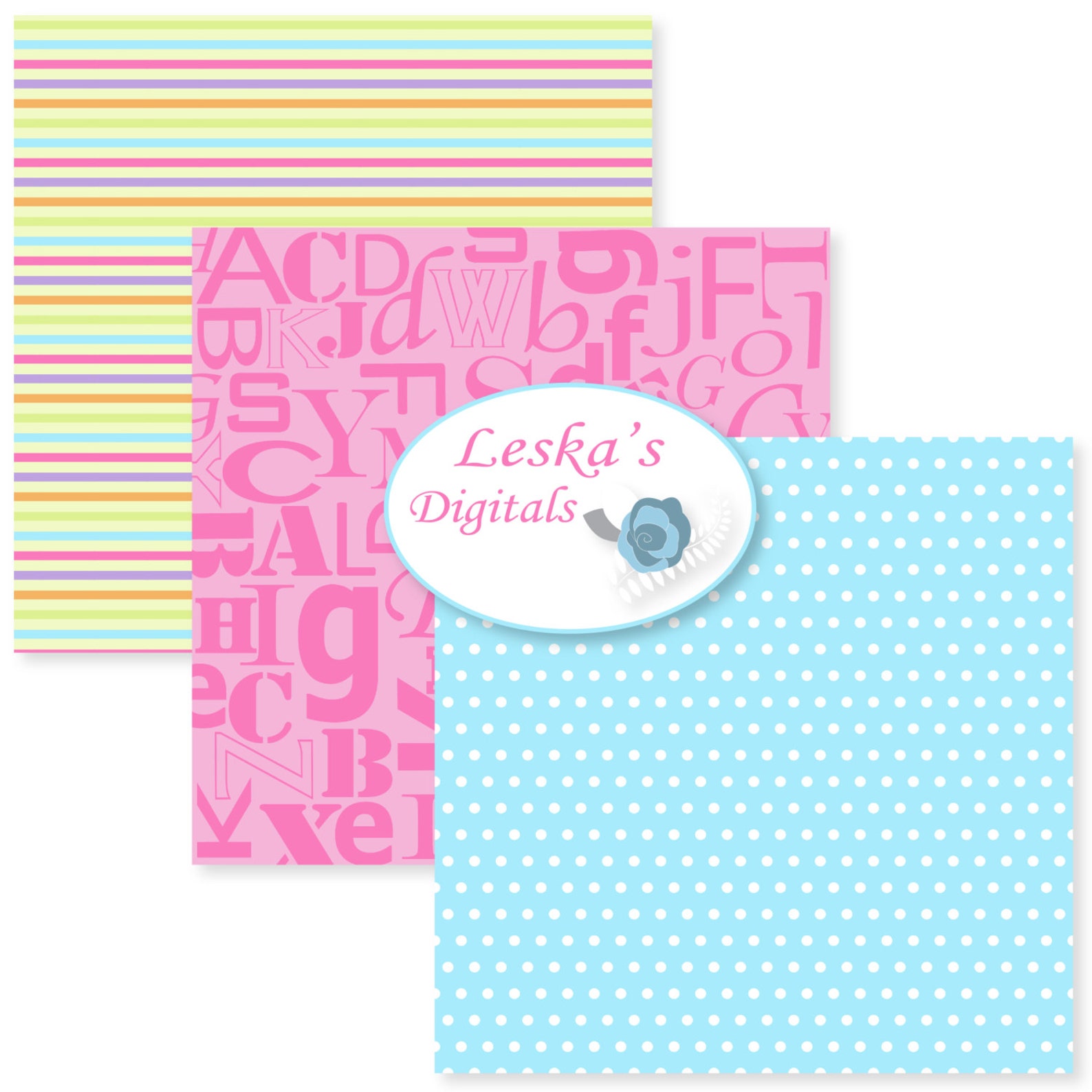 School Digital Scrapbook Paper Alphabet Digital Paper Pack - Etsy