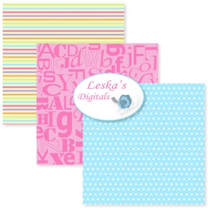 School Digital Scrapbook Paper - Alphabet Digital Paper Pack - Back to ...