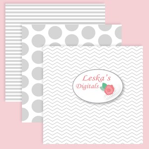 Gray Digital Paper, Scrapbook Patterns, Grey Digital Paper, Light Gray ...