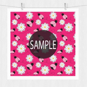 Pink Ladybug Digital Papers, Scrapbook Paper for Commercial Use, Pink ...