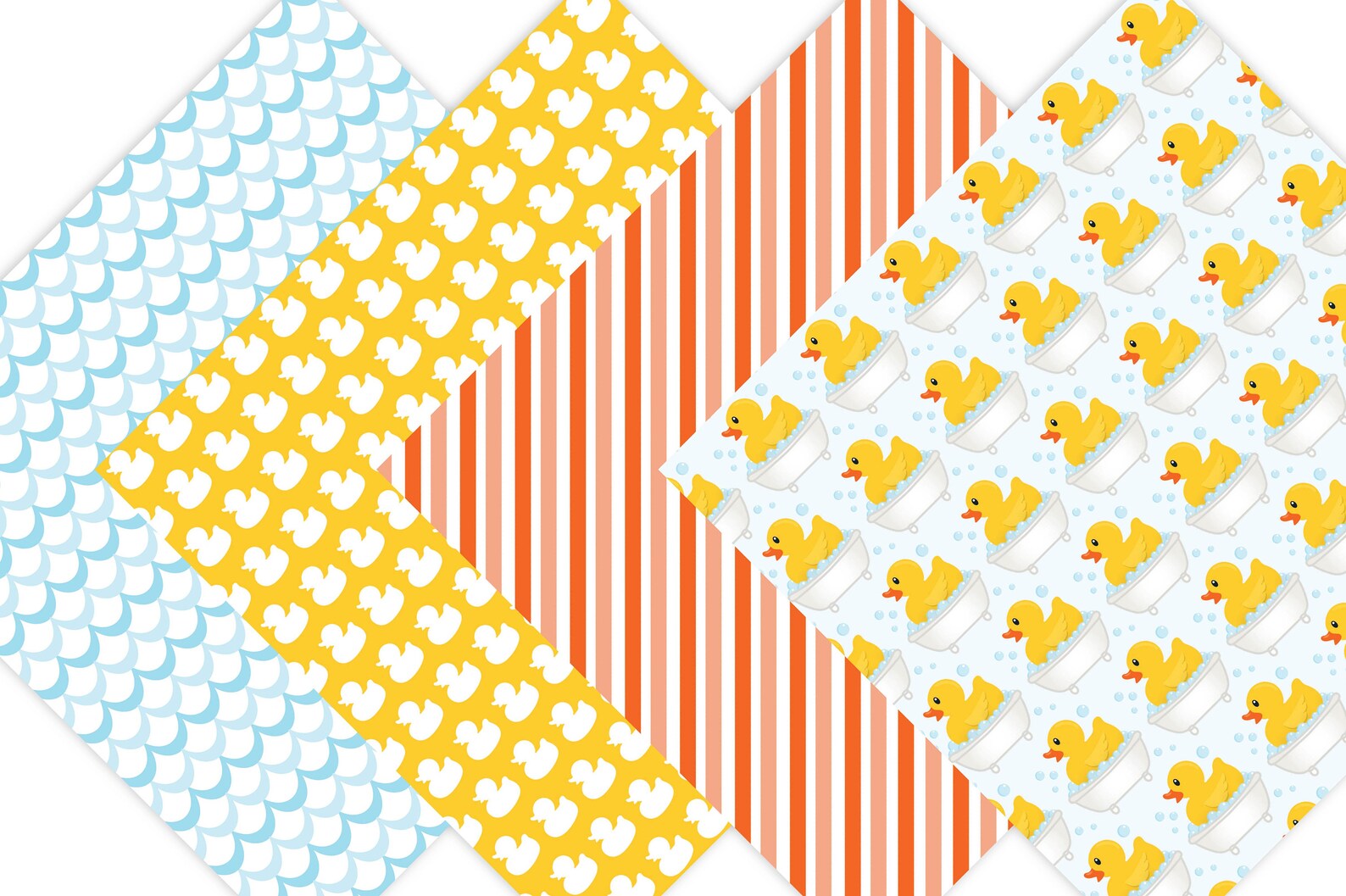 Rubber Duck Digital Paper Rubber Ducky Scrapbook Paper Duck - Etsy