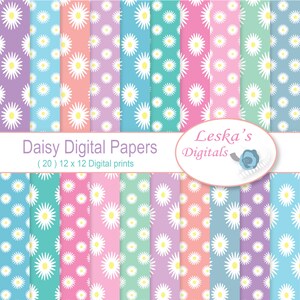 Spring Digital Paper: "daisy SCRAPBOOK Paper" Pastel Spring Colors ...