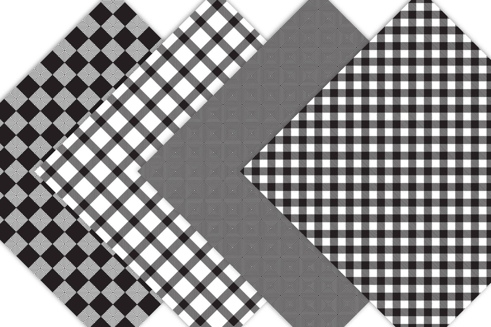 Plaid Black and White Digital Paper plaid DIGITAL - Etsy