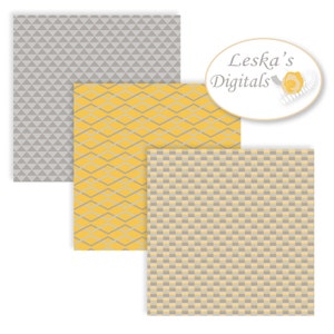 Yellow and Grey Digital Paper, Background Paper, Yellow and Grey ...