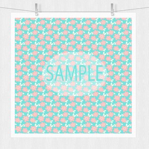 Pink Turquoise Digital Paper "pink & Turquoise" Pattern Backgrounds of ...