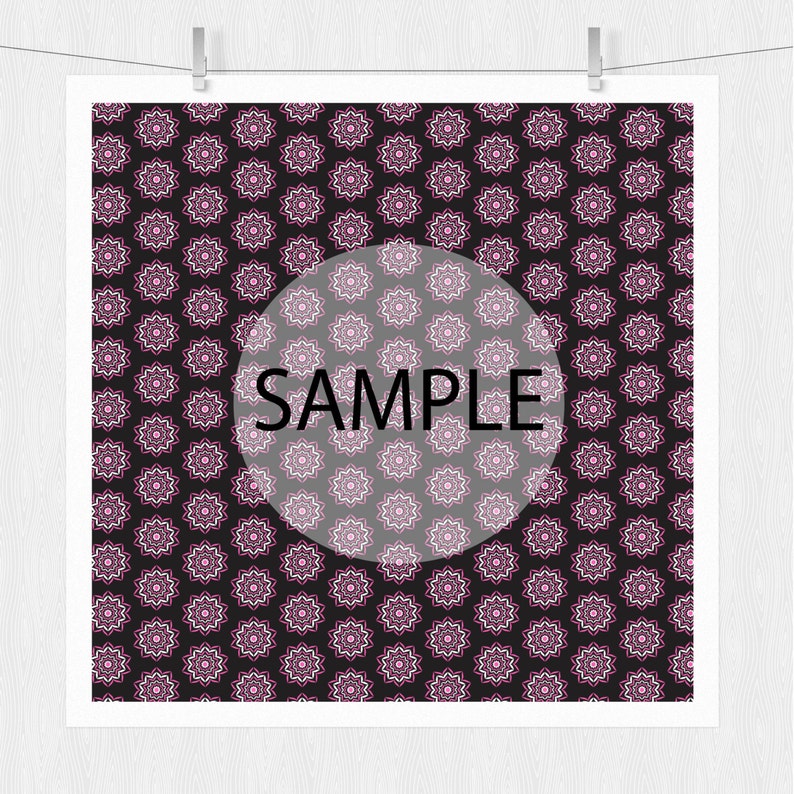 Hot Pink Black Digital Paper- Scrapbook Paper in Bohemian Style - Boho ...