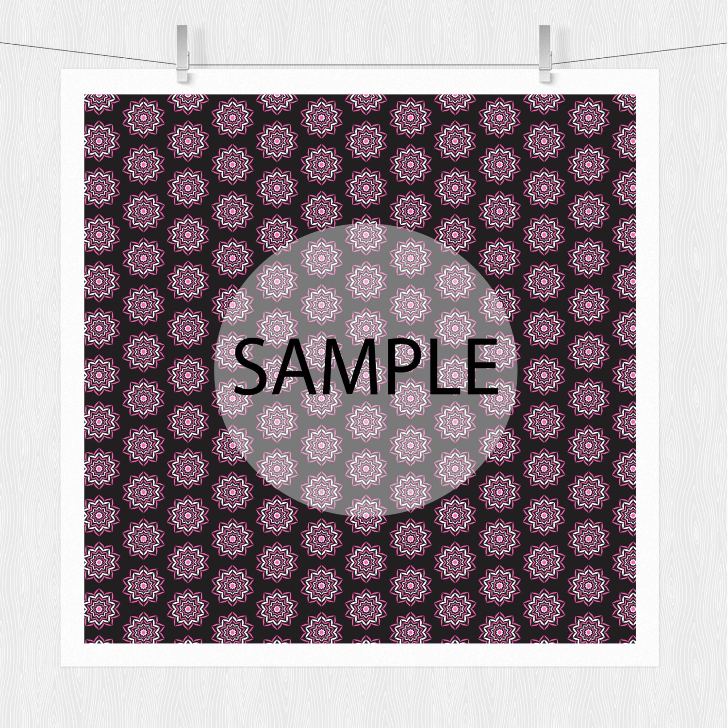 Hot Pink Black Digital Paper- Scrapbook Paper in Bohemian Style - Boho ...