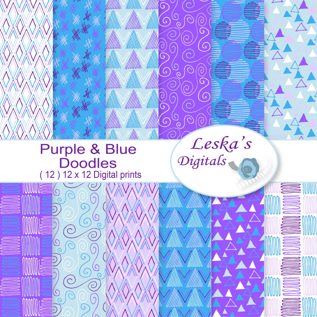 Doodle Digital Paper: "doodles" Hand Drawn Circles, Triangles, Diamonds ...