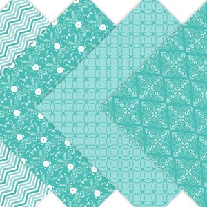 Teal Digital Paper Pack, Teal Scrapbook Paper, Teal Digital Backgrounds ...