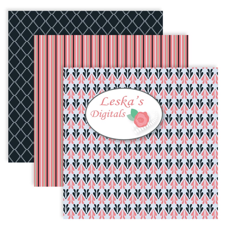 Digital Paper Pack Scrapbooking - Digital Backgrounds - Patterned Paper ...