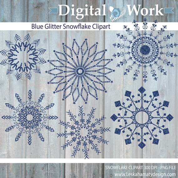 Digital Snowflake Clipart Glitter Snowflakes Christmas - Etsy