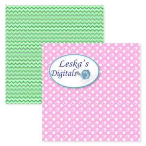 Digital Chevron Scrapbook Paper Pack - Polka Dots Chevron Paper Set ...