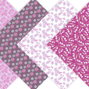 Spring Floral Digital Scrapbook Paper, Spring Paper Pack, Spring ...