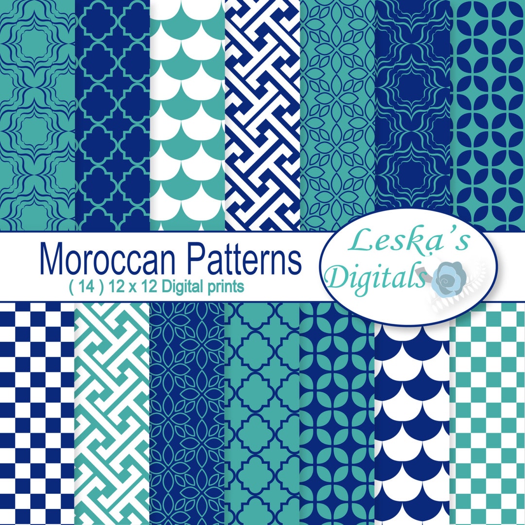 Moroccan Scrapbook Paper, Digital Scrapbook Paper, Moroccan Digital ...