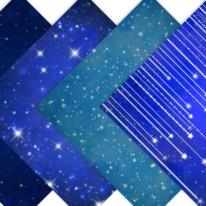 Stars Scrapbook Paper, Starry Night Digital Paper Pack, STAR PAPER ...