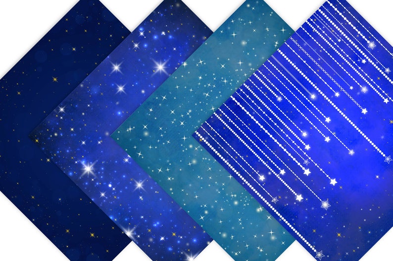 Stars Scrapbook Paper Starry Night Digital Paper Pack STAR - Etsy