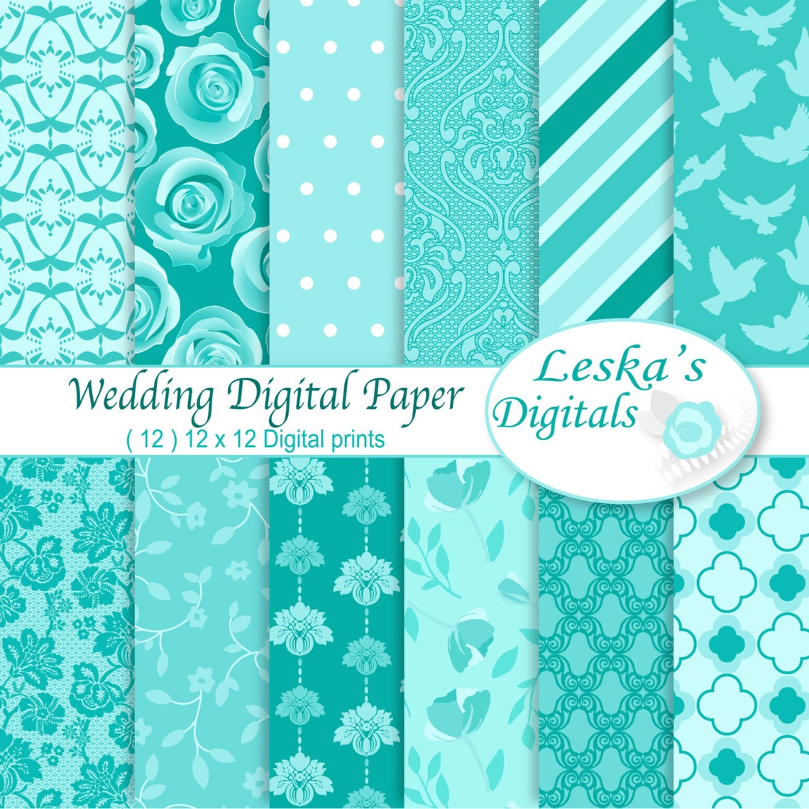 Wedding Digital Paper: bridal Patterns Wedding | Etsy