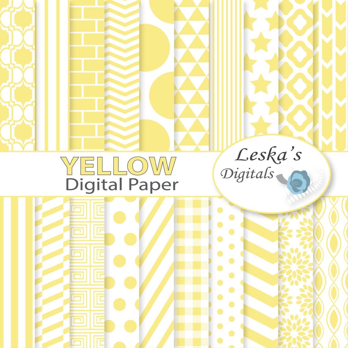 Yellow Digital Paper Yellow Scrapbook Digital Paper - Etsy