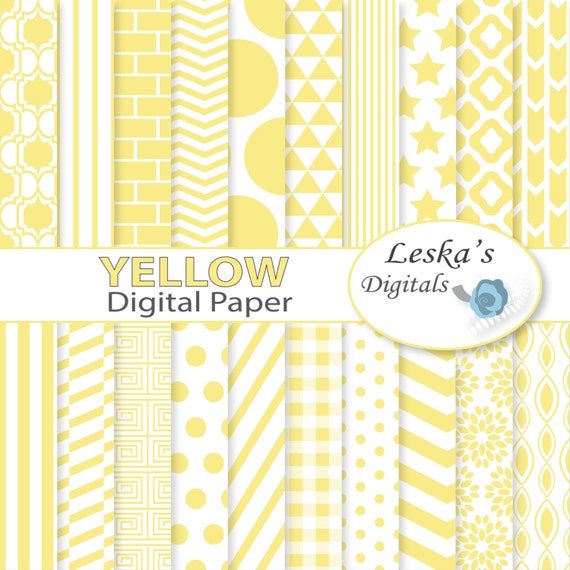 Yellow Digital Paper Yellow Scrapbook Digital Paper | Etsy