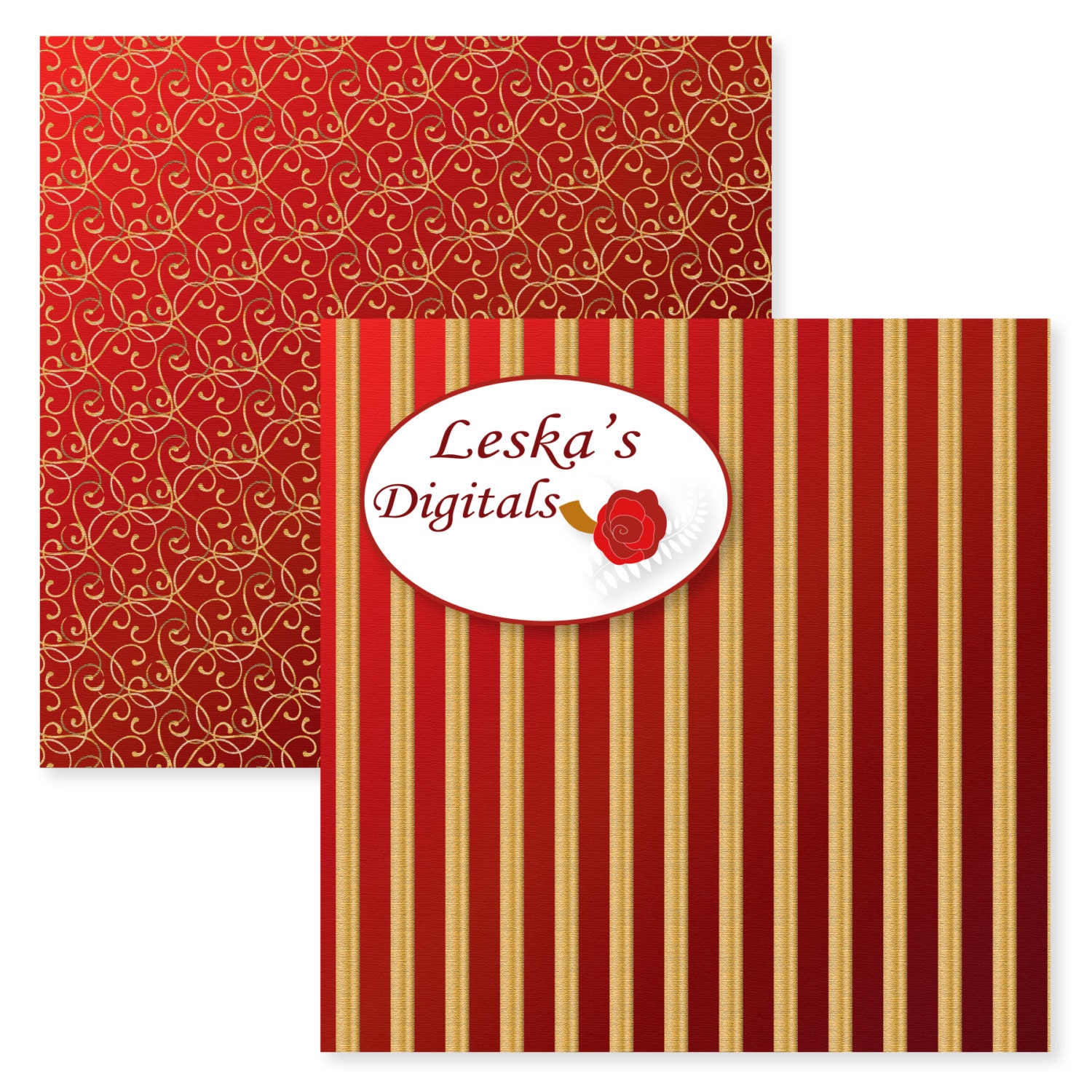 Red Gold Digital Paper Red Gold Textured Backgrounds Royal - Etsy