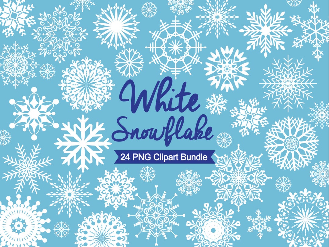 White Snowflake Clipart christmas Clipart Instant Download Holiday ...