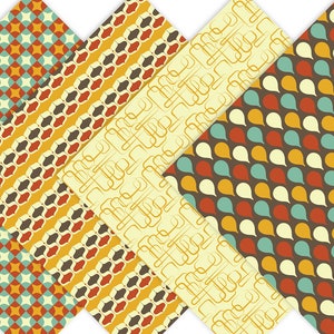 Retro Digital Paper, 1950's Mid Century Modern, 50s Patterns, Digital ...
