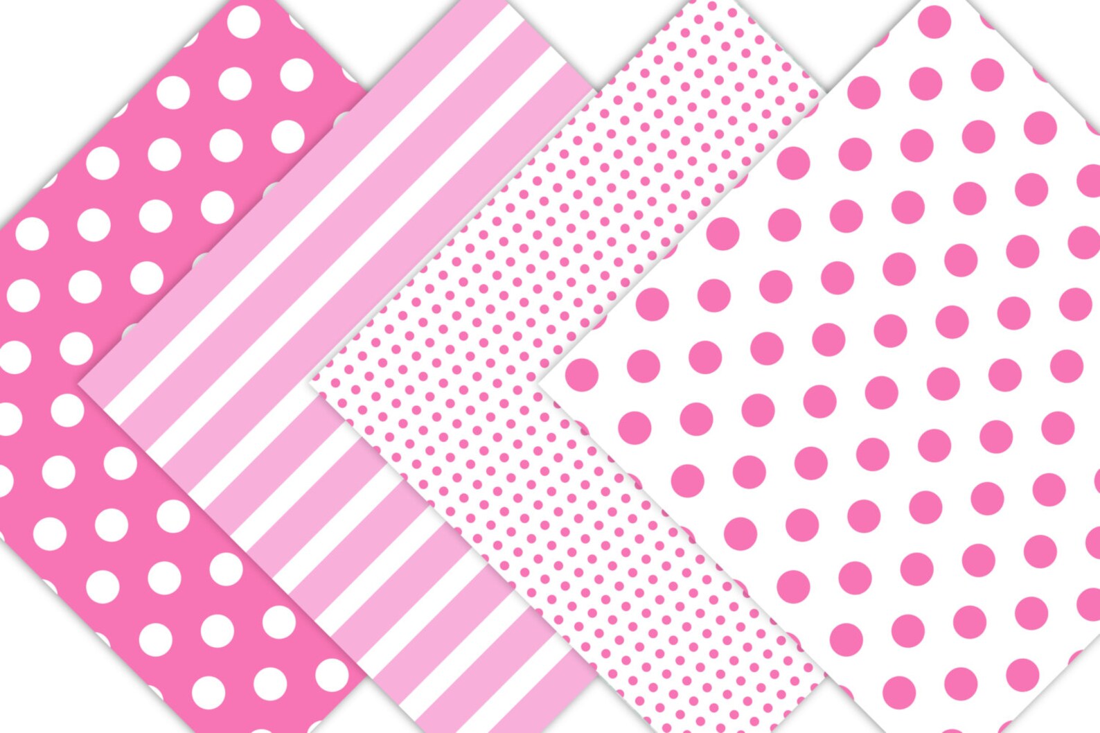 PINK DIGITAL BACKGROUND Pink and White Digital Paper Polka | Etsy
