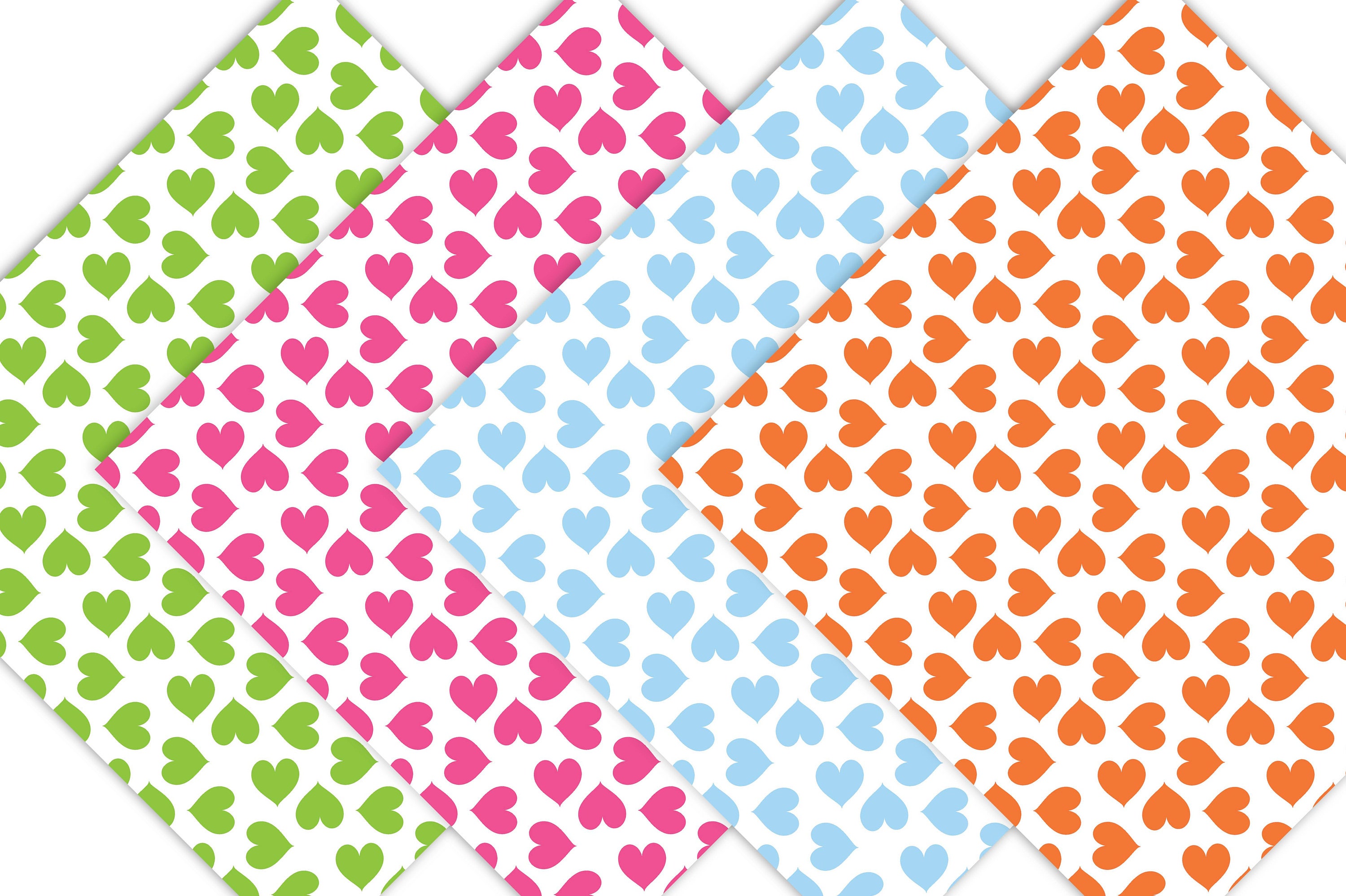 Rainbow Heart Digital Paper Hearts Pattern Backgrounds - Etsy