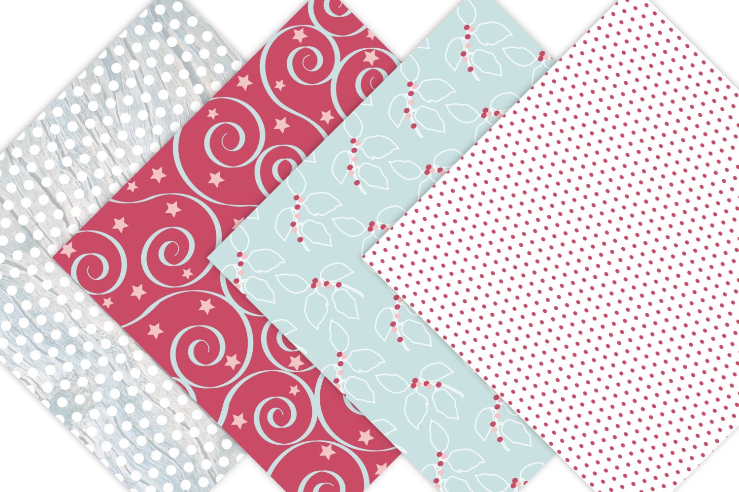 Rustic Christmas Digital Paper Rustic Xmas Scrapbook Paper | Etsy