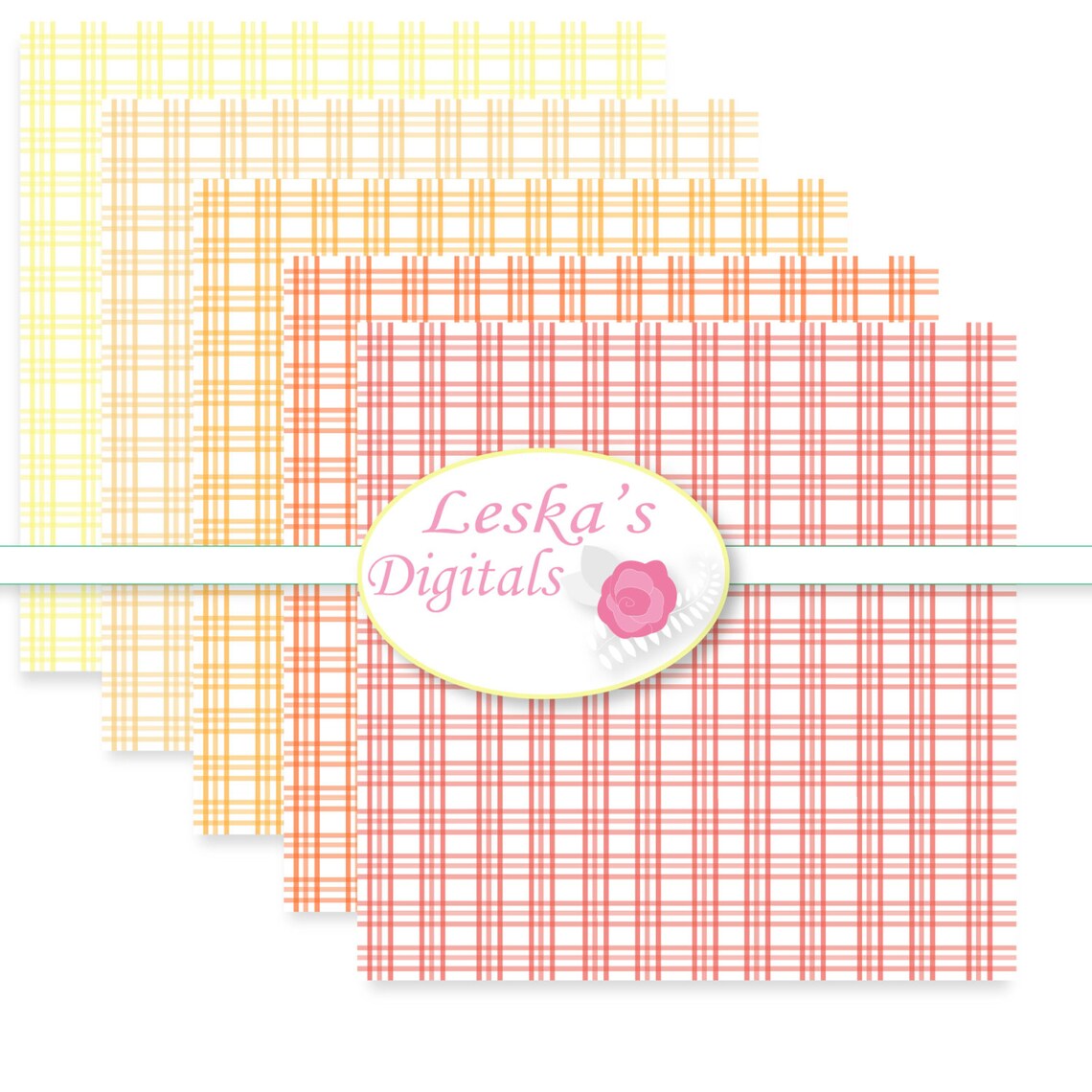 Gingham Digital Paper - Rainbow Scrapbook Paper - Wallpaper - Digital ...