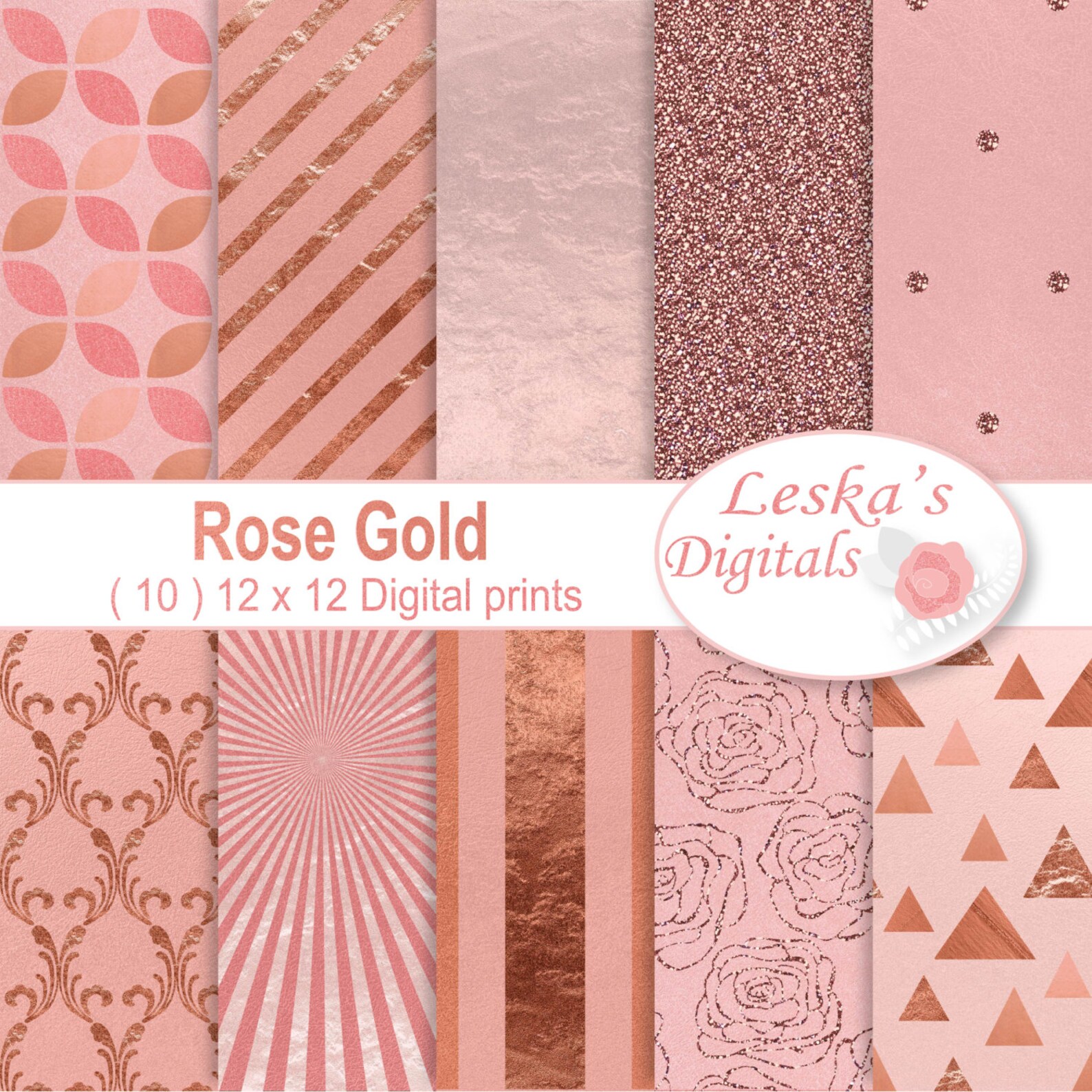 Rose Gold Digital Paper Rose Gold Texture Digital Download | Etsy
