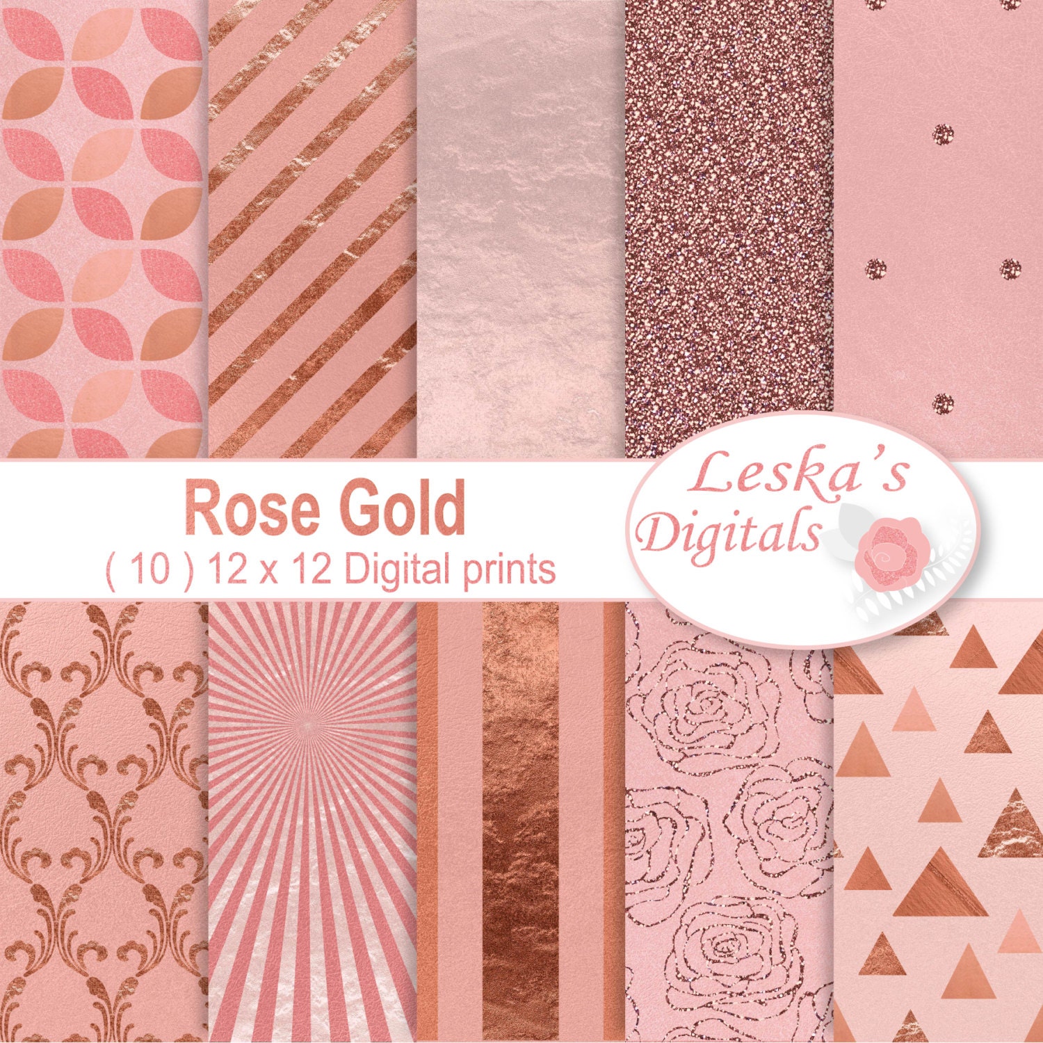 Rose Gold Digital Paper Rose Gold texture digital download | Etsy