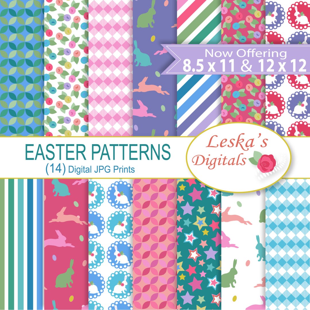 Easter Digital Paper, Easter Background, EASTER, Easter Scrapbook ...