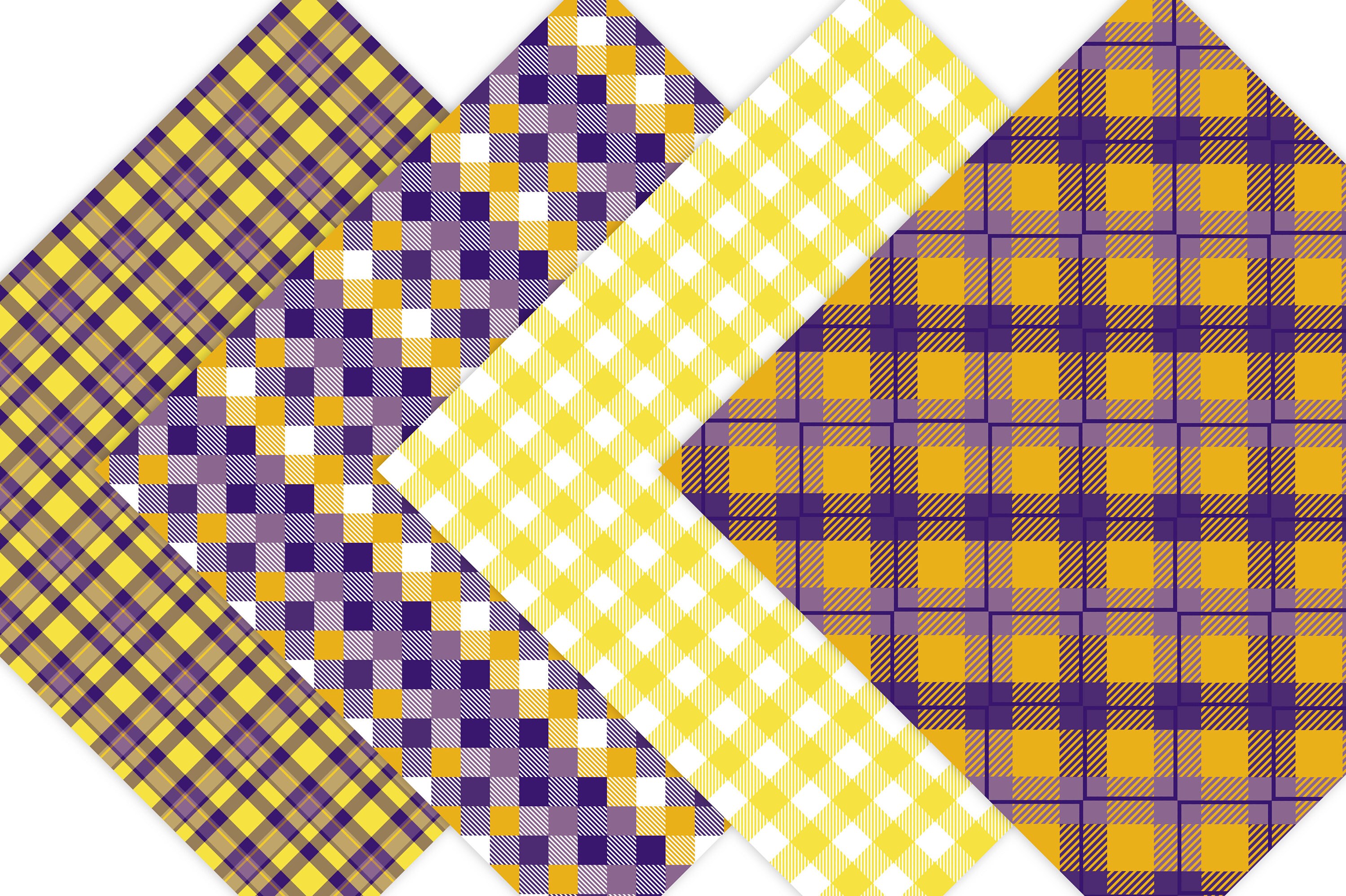 PLAID DIGITAL PAPER Yellow and Purple Plaid Digital Paper | Etsy