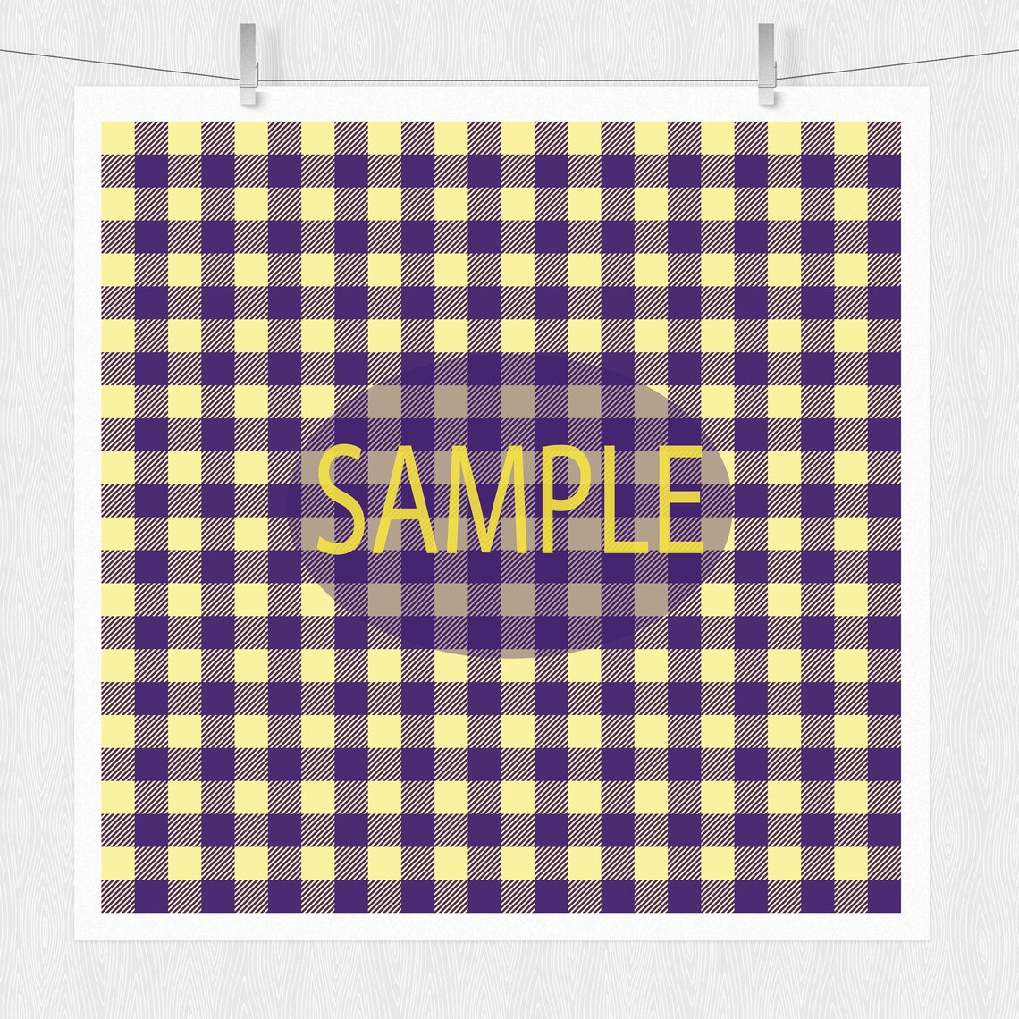 PLAID DIGITAL PAPER Yellow and Purple Plaid Digital Paper, Digital ...