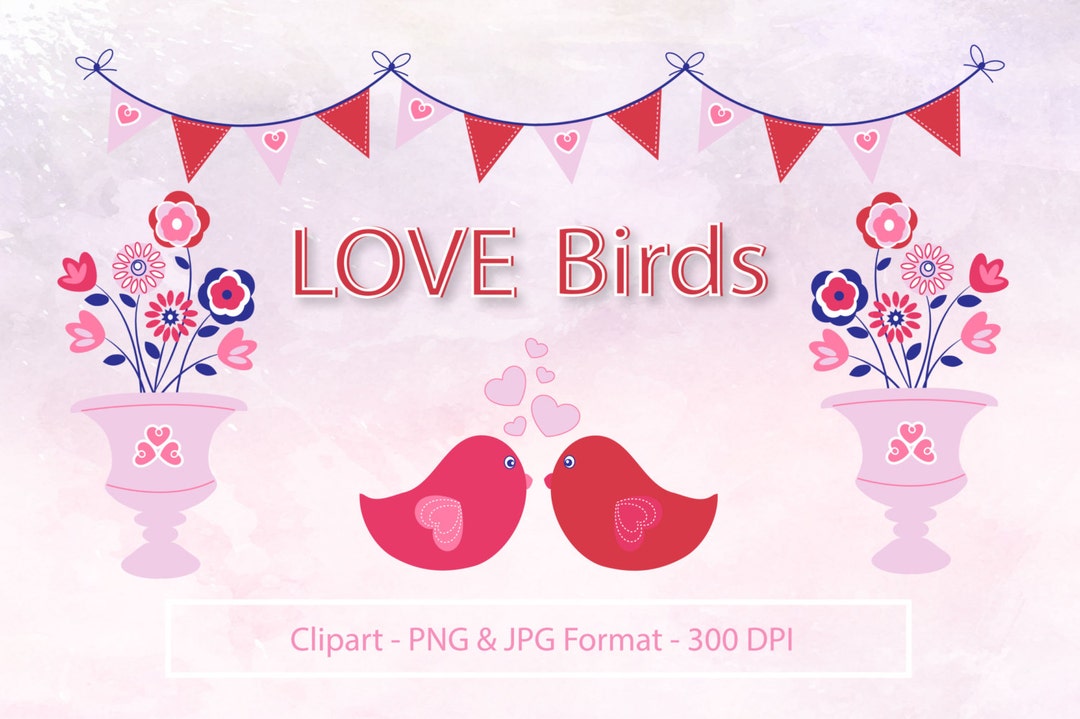 Love Birds Clipart, Valentine Clip Art, Flower Clip Art Images ...