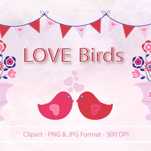 Love Birds Clipart, Valentine Clip Art, Flower Clip Art Images ...