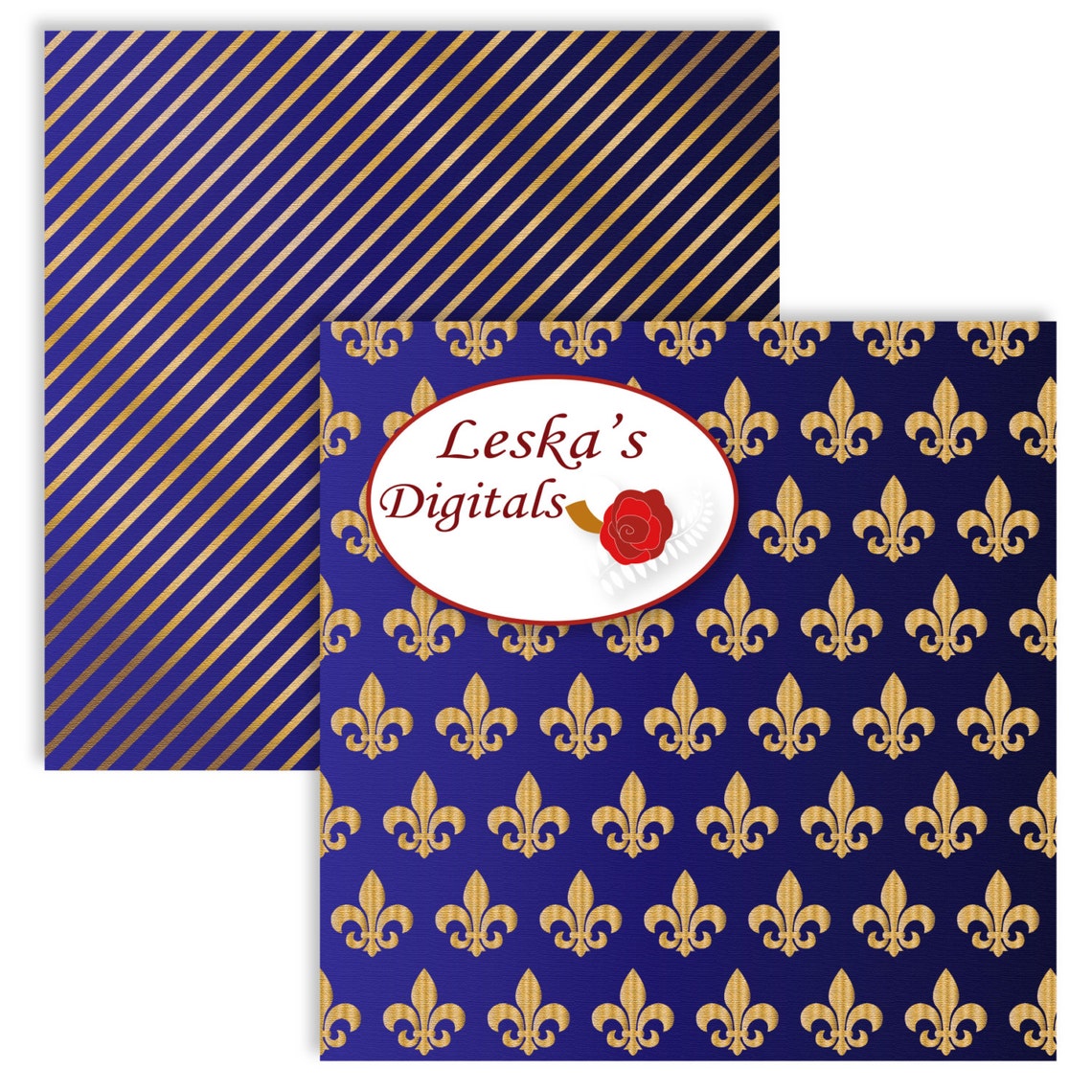 Royal Blue & Gold Digital Paper Royal Blue and Gold - Etsy