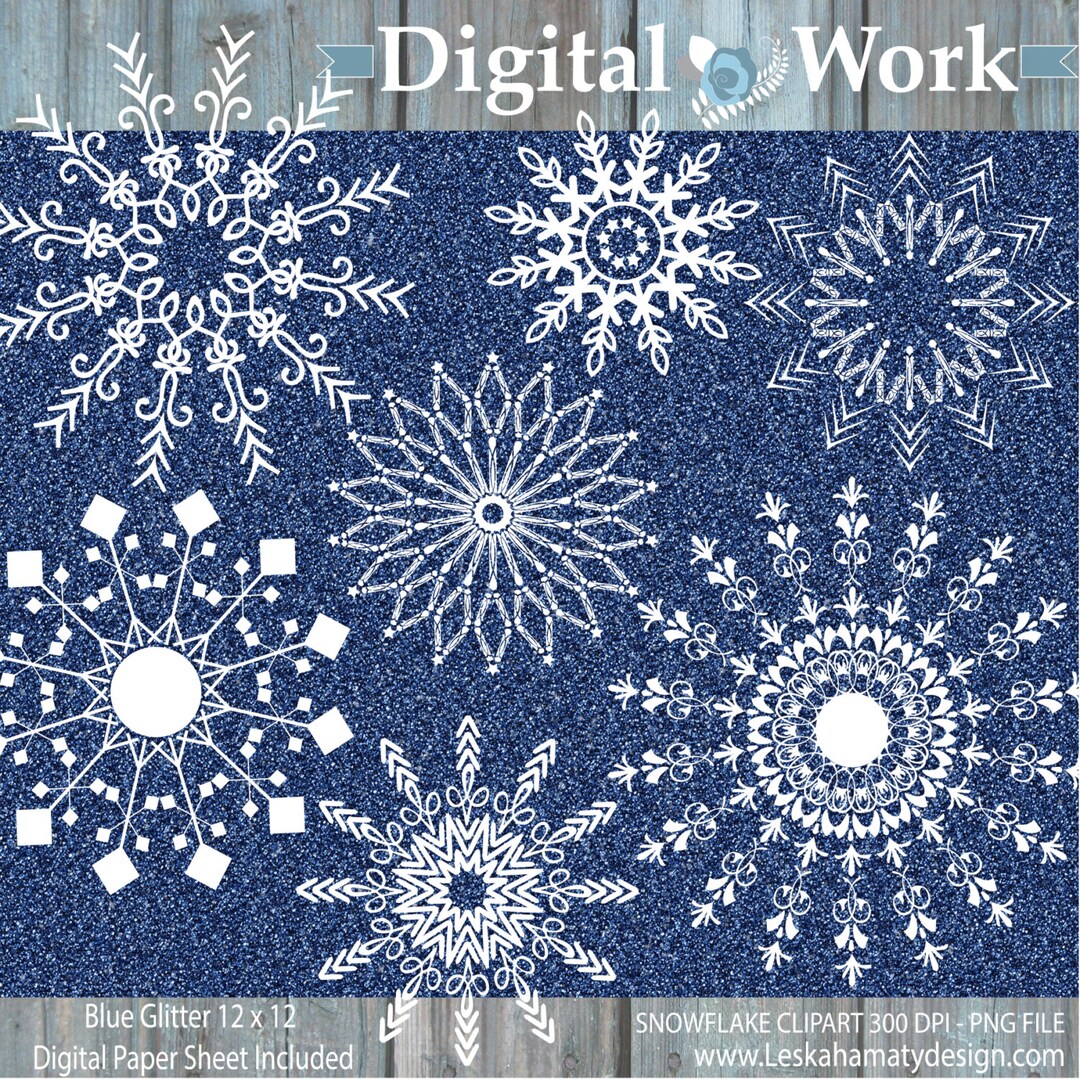 Snowflake Clipart: "snowflakes" Digital Clipart Commercial Use ...