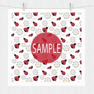 Ladybug Digital Papers, Scrapbook Paper for Commercial Use, Red White ...